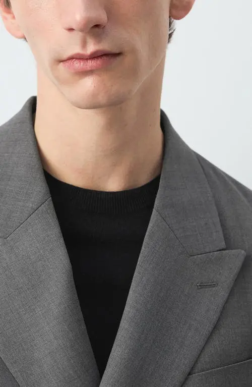 Mango Ricardo Regular Fit Double Breasted Jacket - Grey