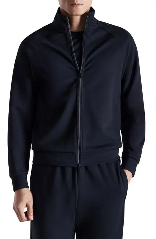 Mango Regular Fit Technical Zip Sweatshirt - Navy