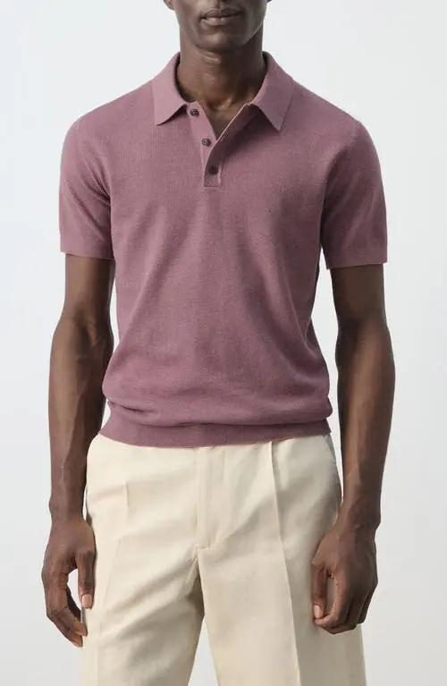 Mango Fine Knit Polo - Plum