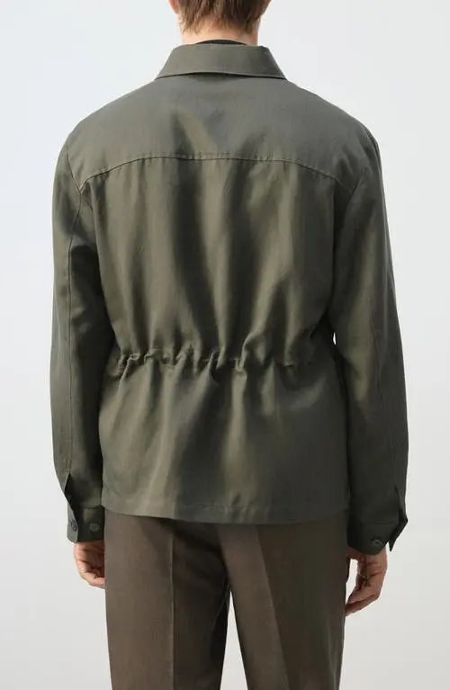 Mango Ruched Back Jacket - Medium Brown