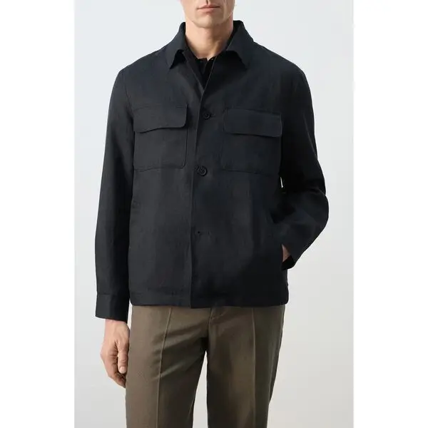 Mango Rucked Back Jacket - Navy
