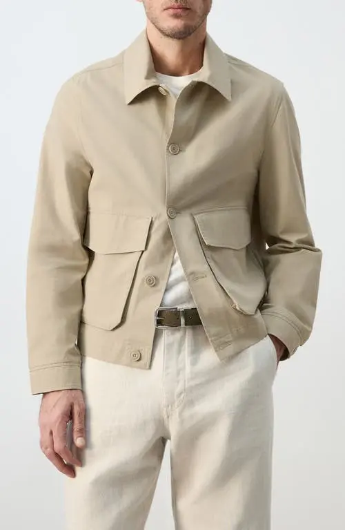 Mango Cotton Blend Jacket - Beige