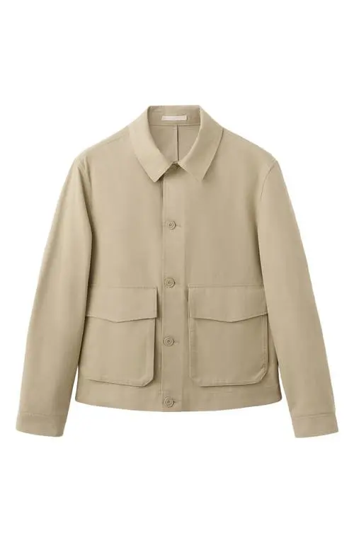 Mango Cotton Blend Jacket - Beige