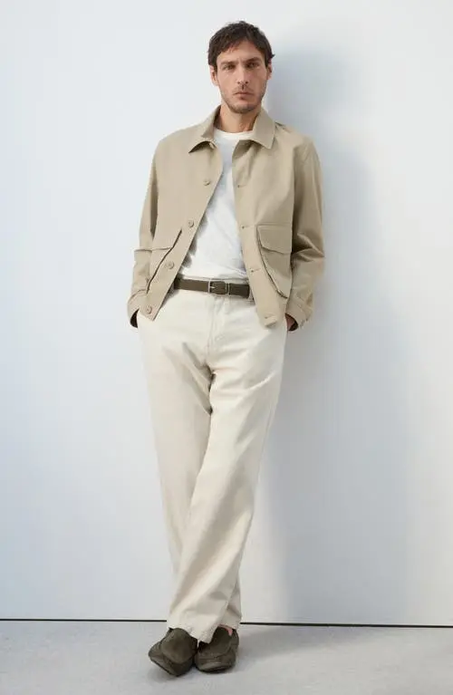 Mango Cotton Blend Jacket - Beige