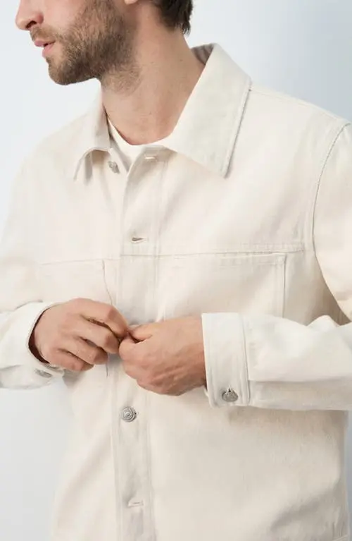 Mango Cotton Denim Jacket - Ecru