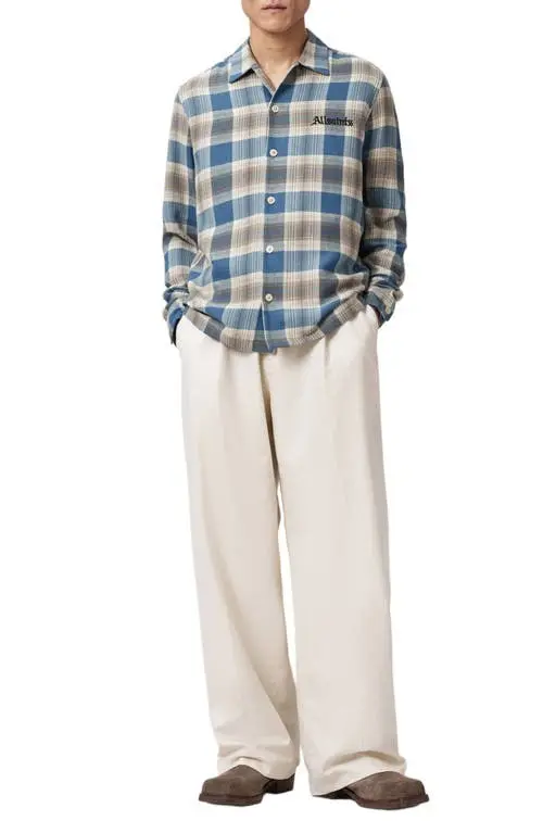 ALLSAINTS Alta Plaid Cotton Flannel Button-up Shirt