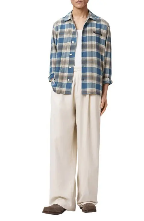 ALLSAINTS Alta Plaid Cotton Flannel Button-up Shirt