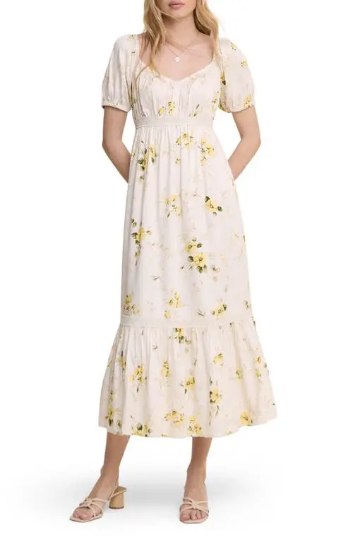 NOBODY'S CHILD Maryam Floral Midi Dress - White