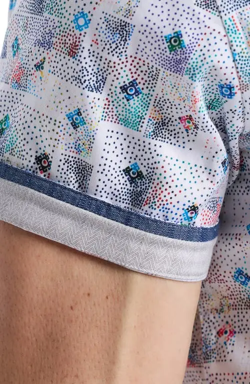 Robert Graham Embarcadero Short Sleeve Stretch Cotton Button-up Shirt