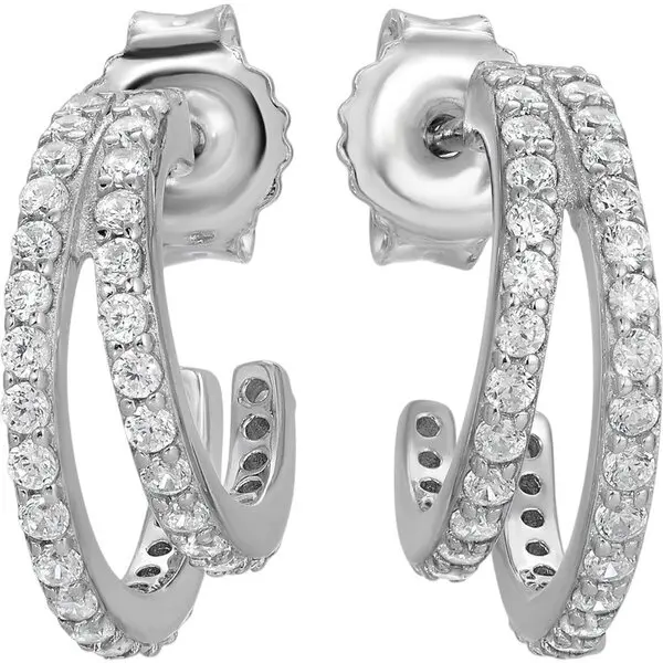 NATIVE GEM Evil Twin Double Hoop Earrings - Silver