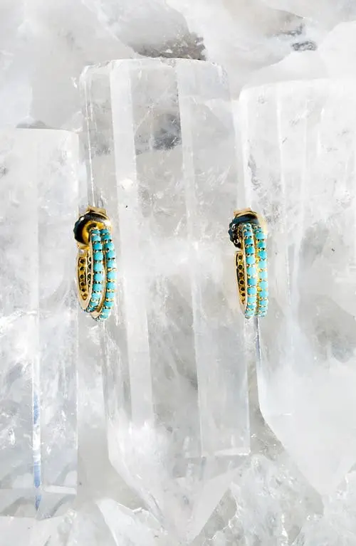 NATIVE GEM Evil Twin Double Hoop Earrings - Turquoise