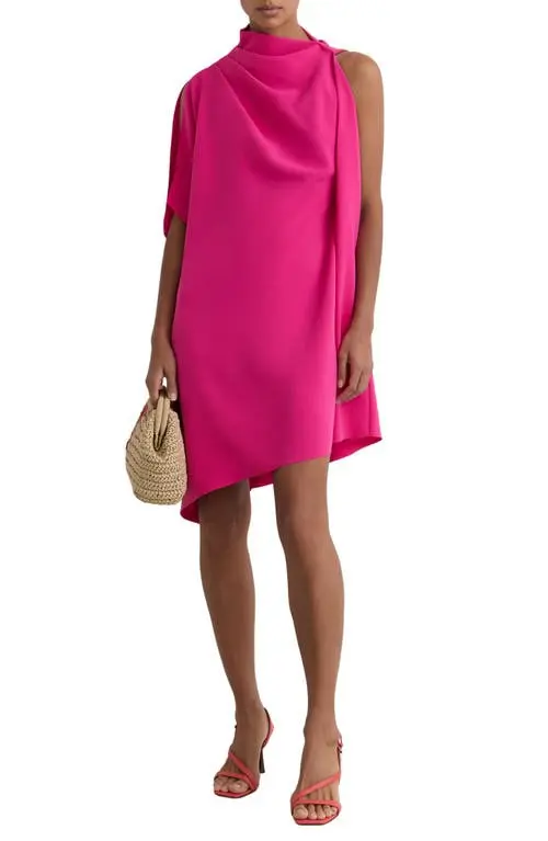 REISS Ellery One-shoulder Minidress - Pink