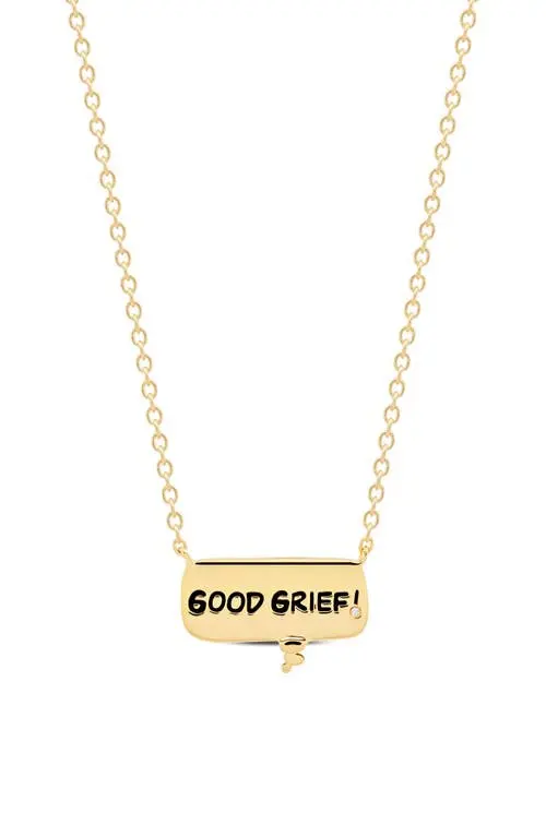 CRISLU X Peanuts® Good Grief! Thought Bubble Pendant Necklace - 18kt Yellow Gold/clear Stone