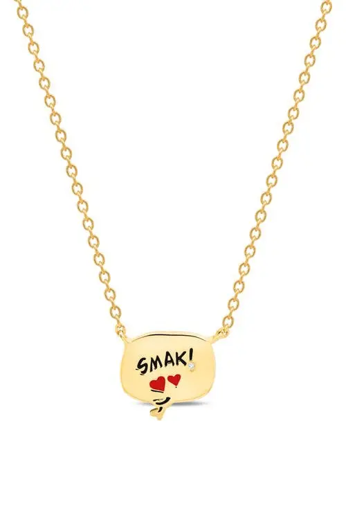 CRISLU X Peanuts® Smak! Pendant Necklace - 18kt Yellow Gold/clear Stone