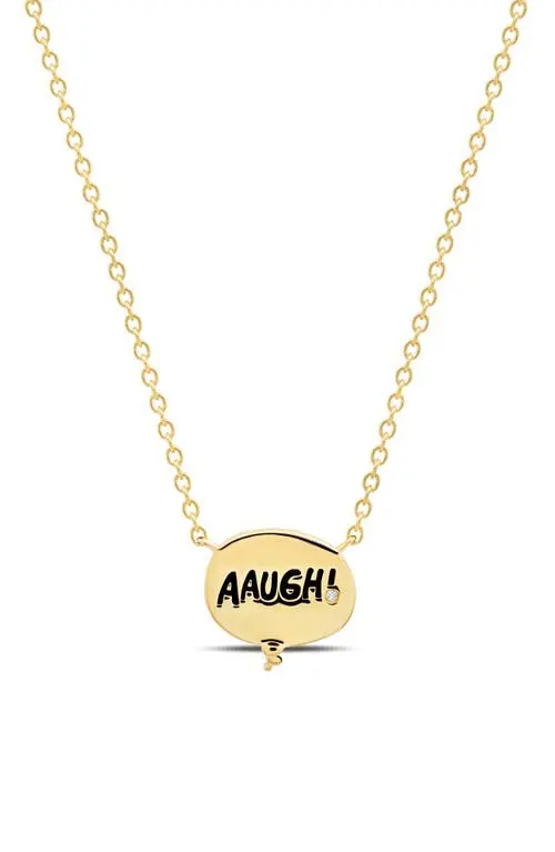 CRISLU X Peanuts® Aaugh! Thought Bubble Pendant Necklace - 18kt Yellow Gold/clear Stone