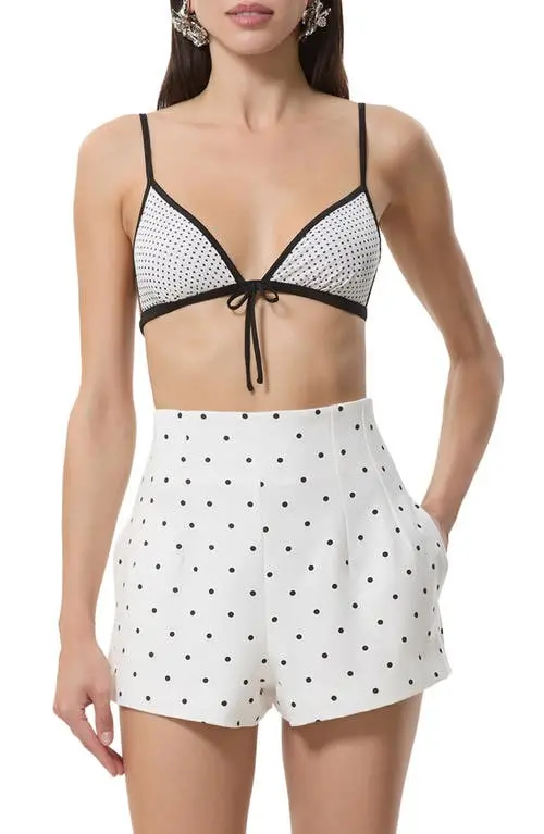 AFRM Jade Polka Dot Bra Top - Blanc Pin Dot