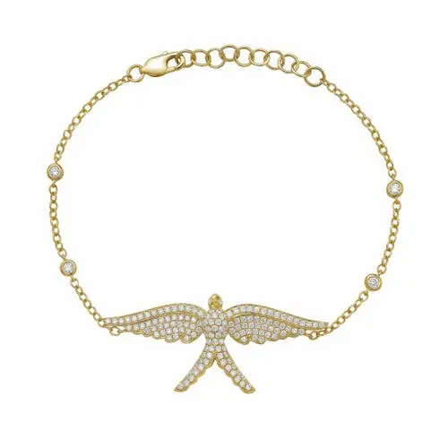LIONHEART 14k Wings Of Love Diamond Bracelet - Gold