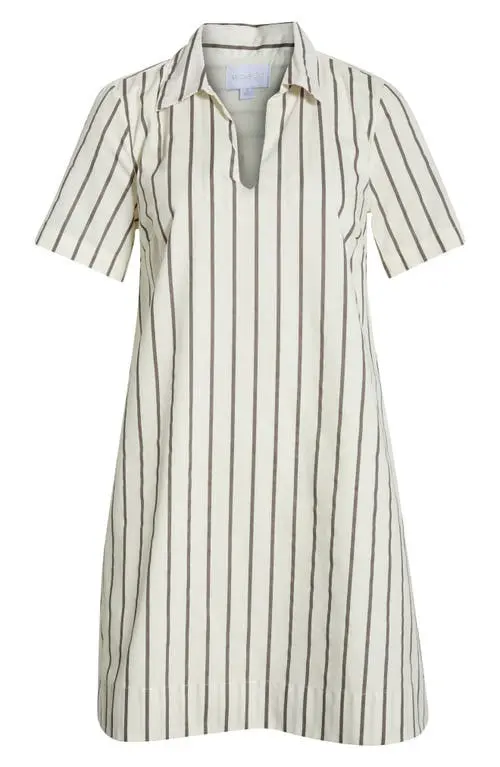 SUGARLIPS Kamara Stripe Cotton Shirt Dress - Marshmallow