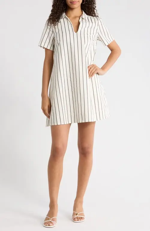 SUGARLIPS Kamara Stripe Cotton Shirt Dress