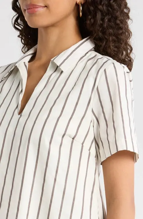 SUGARLIPS Kamara Stripe Cotton Shirt Dress