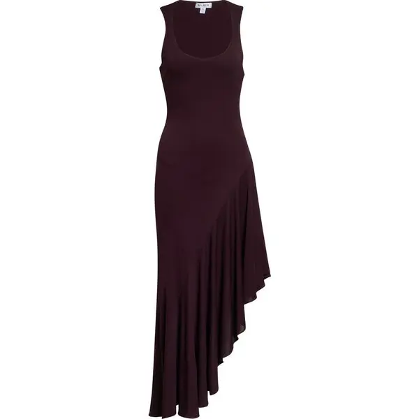 Alaïa Asymmetric Fluid Jersey Dress - Bordeaux