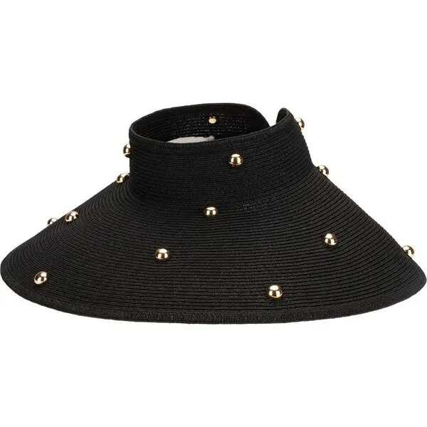 San Diego Hat Bead Accent Wide Brim Visor - Black