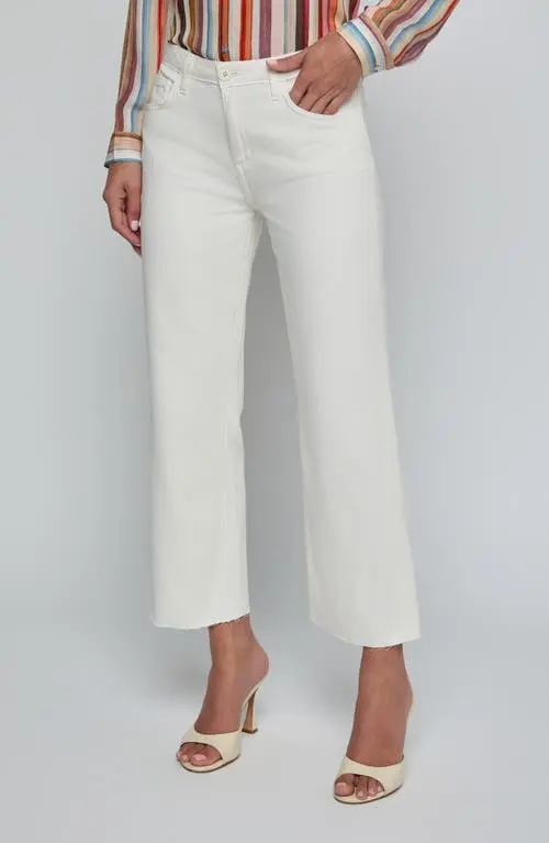 L'Agence Wanda Wide Leg Crop Jeans - Light Ecru