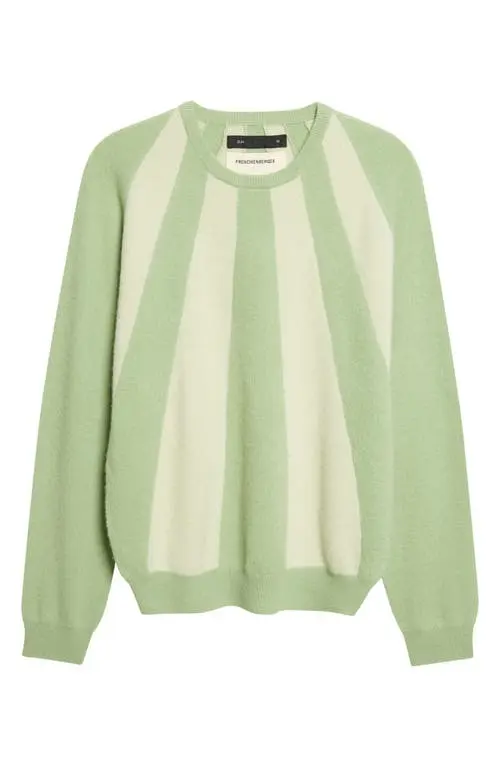 Frenckenberger Mini Sunbeam Stripe Cashmere Crewneck Sweater - Green/pastel Green