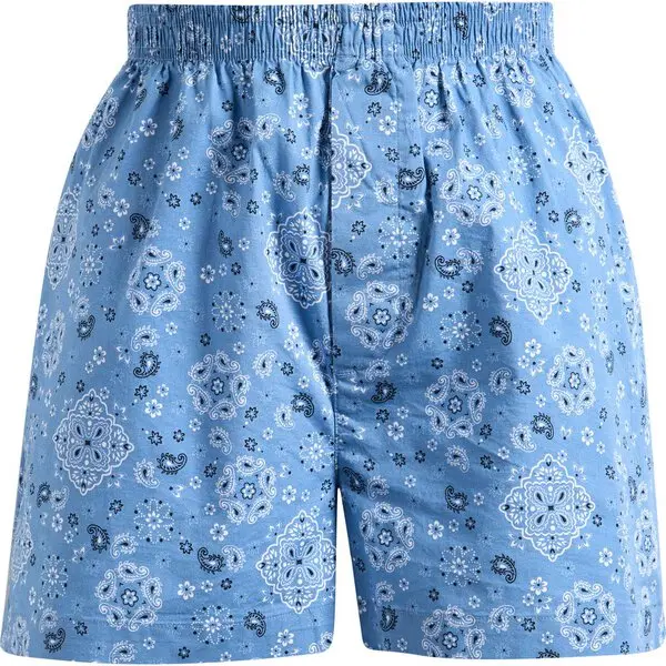 SKIMS Stretch Cotton Pajama Boxers - Arctic Bandana