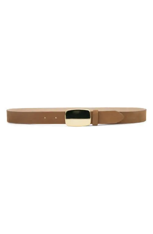 L'Agence Hennie Sleek Leather Belt - Tan Nubuck