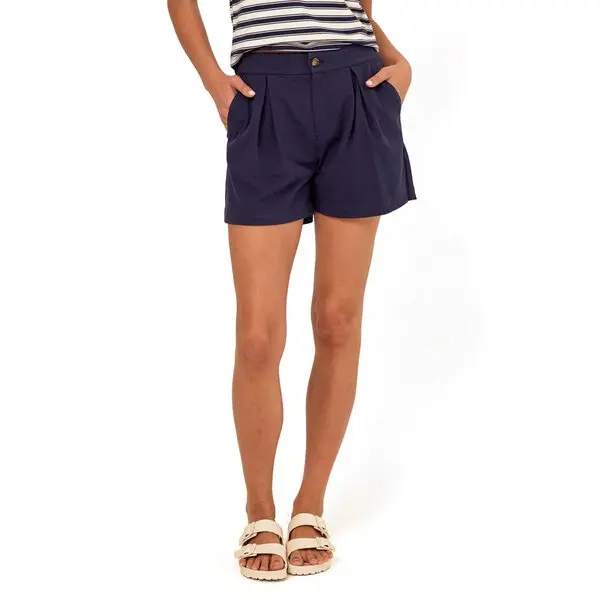 THREADS 4 THOUGHT Selene Pleated Stretch Twill Shorts - Stargazer
