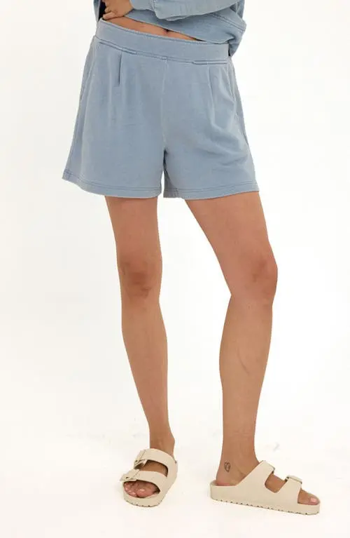 THREADS 4 THOUGHT Jessamina Organic Cotton Terry Cloth Shorts - Light Wash