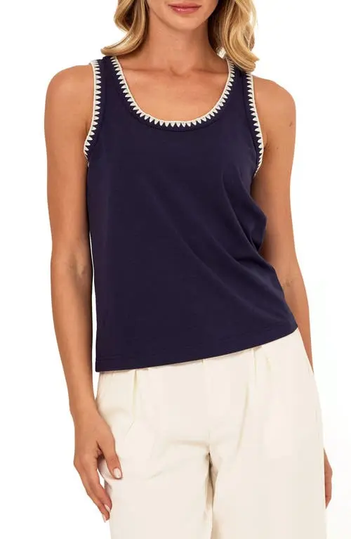 THREADS 4 THOUGHT Genevieve Contrast Trim Tank - Stargazer