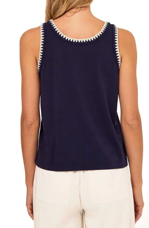 THREADS 4 THOUGHT Genevieve Contrast Trim Tank - Stargazer