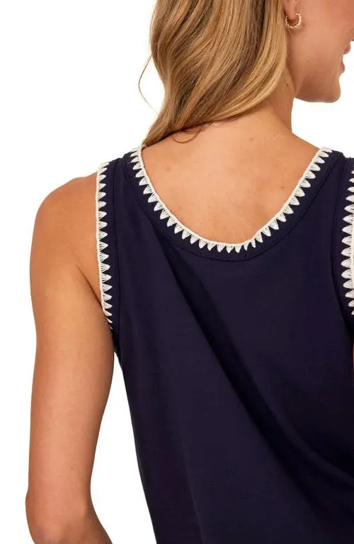 THREADS 4 THOUGHT Genevieve Contrast Trim Tank - Stargazer