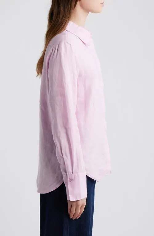 Mango Linen Button-up Shirt - Pink