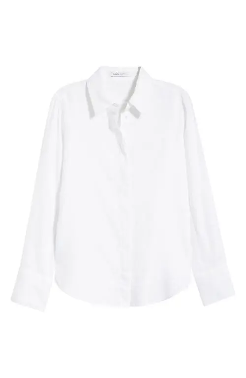 Mango Samara Linen Button-up Shirt - White