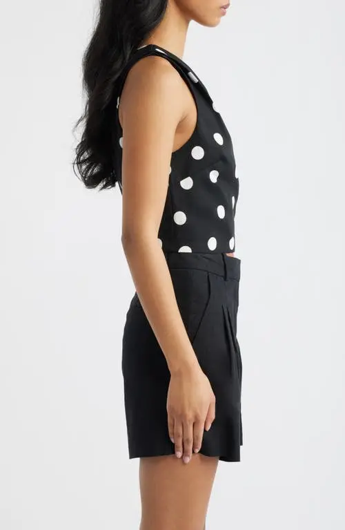Mango Polka Dot One-shoulder Crop Top