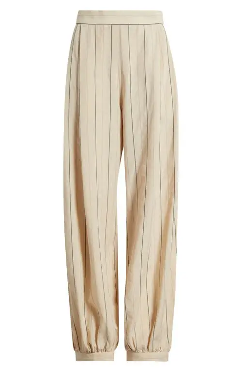 Mango Malta Stripe Balloon Pants - Ecru
