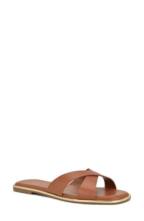 Nine West Criss-cross Slide Sandal - Light Brown 230