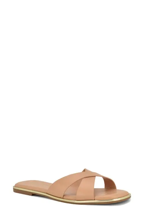 Nine West Criss-cross Slide Sandal - Light Natural 110
