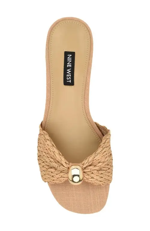 Nine West Gerry Block Heel Sandal - Light Natural