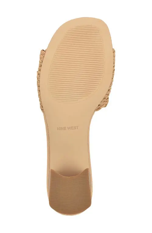 Nine West Gerry Block Heel Sandal - Light Natural