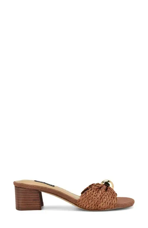 Nine West Gerry Block Heel Sandal - Medium Brown