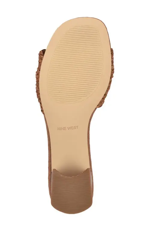 Nine West Gerry Block Heel Sandal - Medium Brown