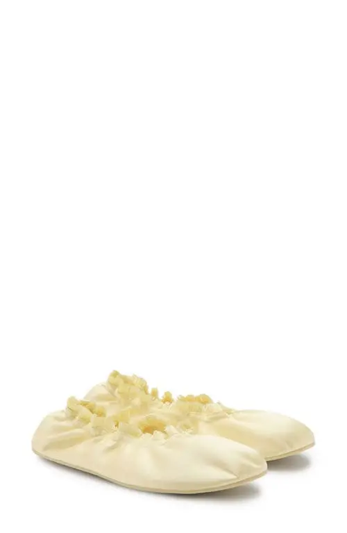Mango Satin Ballerina Flats - Pastel Yellow