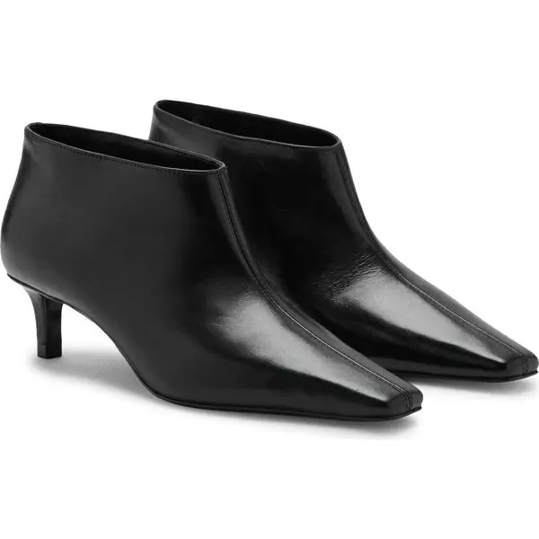 Mango Kitten Heel Bootie - Black