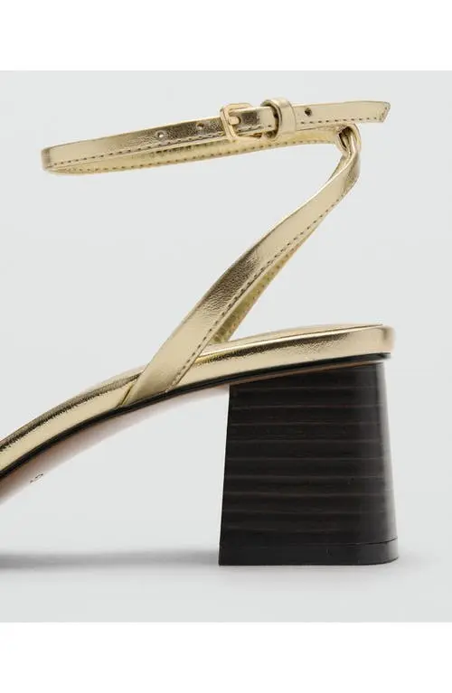 Mango Ankle Strap Sandal - Gold