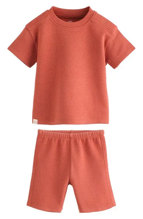NEXT Waffle Knit T-shirt & Shorts Set - Brown