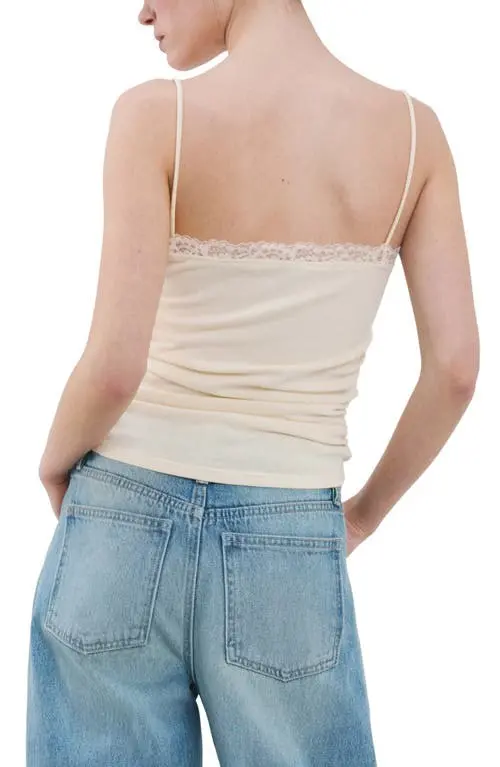 Mango Lace Trim Stretch-cotton Blend Camisole